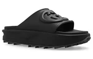 Gucci Rubber Interlocking G Slide Sandal - Black