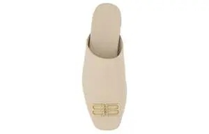 Balenciaga Leather Embossed Logo Slipper