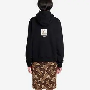 Burberry Deer Print Cotton Oversized Hoodie