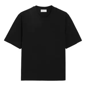 AMI Paris Tone-on-tone Heart Logo Embroidered T-shirt - Black