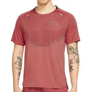 Nike Alphabet Printing Breathable Round Neck Short Sleeve Light Red T-shirt - Default Color