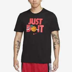 Nike Just Do It Alphabet Printing Round Neck Short Sleeve Black