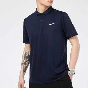 Nike Court Dri-fit Victory Casual Sports Tennis Lapel Short Sleeve Polo Shirt Blue - Navy