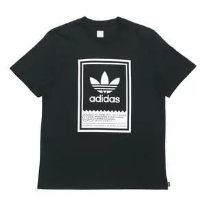 Adidas Originals Large Logo Printing Casual Sports Short Sleeve - Black
