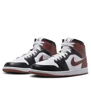 JORDAN 1 Mid Sneakers - White/black/red