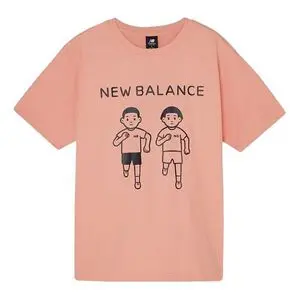 NEW BALANCE New Balance X Noritake Crossover Funny Pattern Round Neck Short Sleeve Couple Style Pink Pink