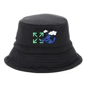 Off-White Embroidered Bucket Hat - Black