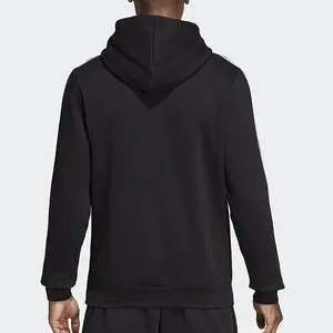 Adidas Velour Hoodie With Logo And Three-stripes Detail