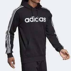 Adidas Velour Hoodie With Logo And Three-stripes Detail