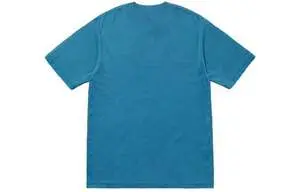 Supreme Ss18 Overdyed Pocket Tee Washed Logo Tee - Dark Blue