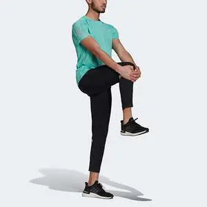 Adidas Own The Run Tee Reflective Running Sports Breathable Round Neck Short Sleeve - Green