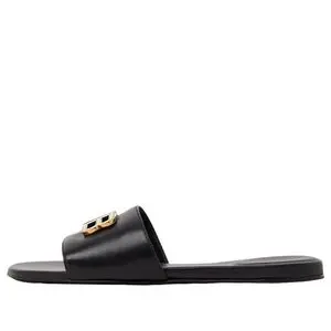 Balenciaga Balenciaga Groupie Sandals With Gold Tone BB Logo Black/gold