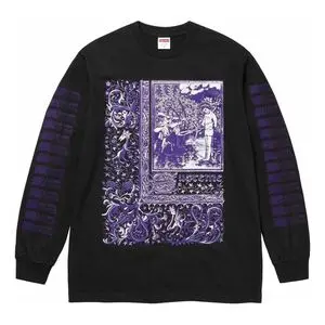 Supreme Saint Sebastian L/s T-shirt 'black Purple - Black/purple