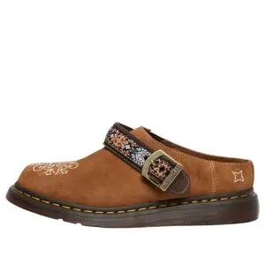 Dr. Martens Isham Suede And Jacquard Mules - Natural Tan
