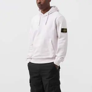 Stone Island Logo Patch Hoodie - Light Pink
