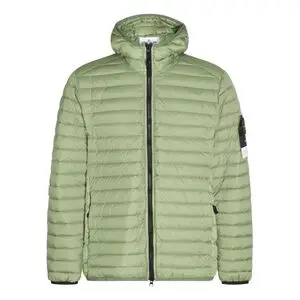 Stone Island Logo Patch Zip-up Down Jacket