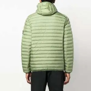 Stone Island Logo Patch Zip-up Down Jacket