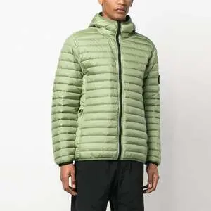 Stone Island Logo Patch Zip-up Down Jacket