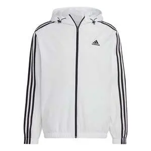 Adidas Essentials 3-stripes Woven Windbreaker - White/black
