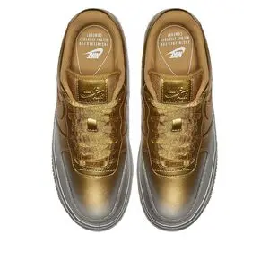 Nike Force 1 Low Athletic Sneakers - Goldsilver