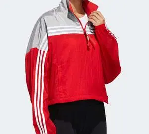 Adidas Cropped Hooded Jacket With Tatting Stitching