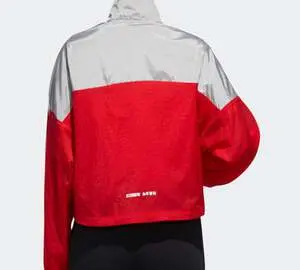 Adidas Cropped Hooded Jacket With Tatting Stitching