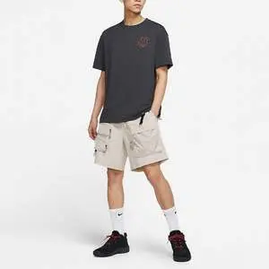 Nike X Smiling Face Logo Round Neck Breathable Short Sleeve Gray