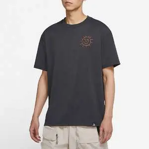 Nike X Smiling Face Logo Round Neck Breathable Short Sleeve Gray