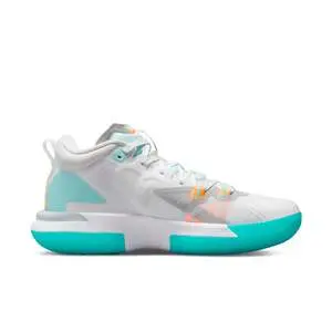JORDAN Air Zion 1 High Top Sneakers - White/teal Orange