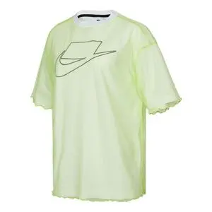 Nike Tulle Short Sleeve Top - Yellow