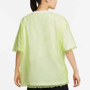 Nike Tulle Short Sleeve Top - Yellow