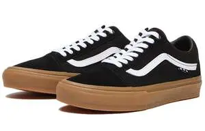 VANS Skate Old Skool Checkerboard Sneakers - Black/white/brown
