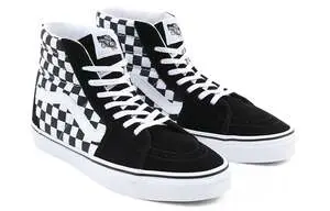 VANS Sk8-hi Checkerboard High Top Sneakers - Black