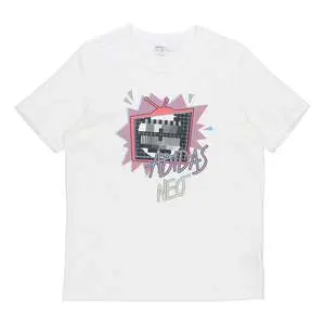 Adidas Neo Funny Printing Sports Round Neck Short Sleeve - White