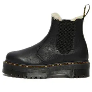 Dr. Martens 2976 Faux Fur Lined Platform Chelsea Boots - Black