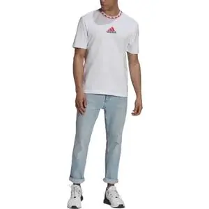 Adidas Logo Round Neck Pullover Sports Short Sleeve Bayern Munich White