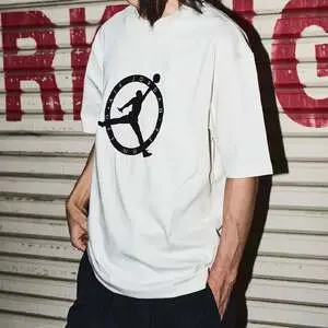 JORDAN X Off-white Mj T-shirt Asia Sizing 'white Black Forest Green - White/black/forest Green