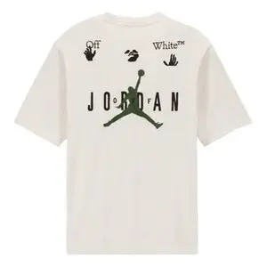 JORDAN X Off-white Mj T-shirt Asia Sizing 'white Black Forest Green - White/black/forest Green