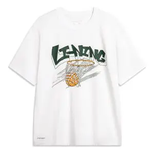 LI-NING Hoops Graphic T-shirt 'white - White/multi-color