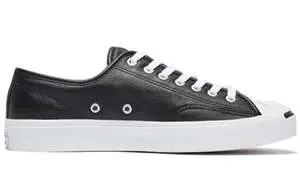 CONVERSE Jack Purcell Low Top Leather Sneakers - Black