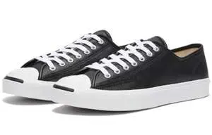 CONVERSE Jack Purcell Low Top Leather Sneakers - Black