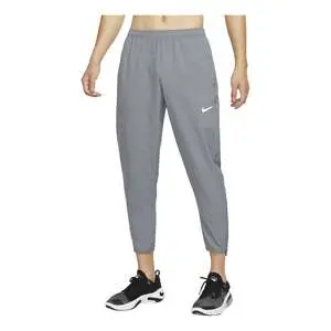 Nike Dri-fit Challenger Logo Sports Woven Running Long Pants Gray - Grey