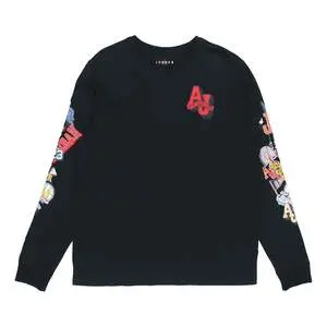 JORDAN Air Casual Sports Long Sleeve Crewneck - Black