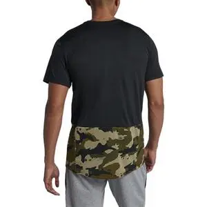 Nike Splicing Camouflage Logo Sports Short Sleeve Black T-shirt - Multi-color