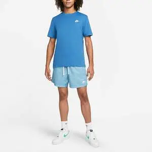 Nike Club Embroidered Logo Round Neck Short Sleeve Blue - Default Color
