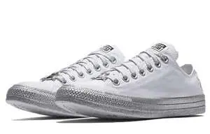 CONVERSE X Miley Cyrus Chuck Taylor All Star Silver Glitter Low Top Sneakers - White