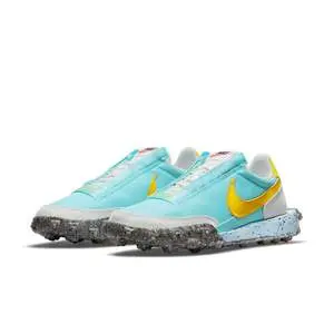 Nike Waffle Racer Crater Sneakers - Blue/yellow/gray
