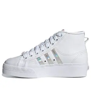 Adidas Nizza Platform Mid Iridescent Sneakers - White