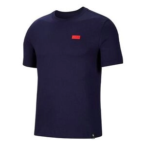 Nike France National Team 20/21 T-shirt 'navy Blue - Blue/red