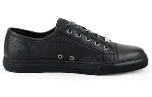 Gucci Pebbled Nappa Leather Low-top Sneakers - Black